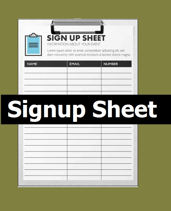 signupsheettemplate | Free Sheet Templates