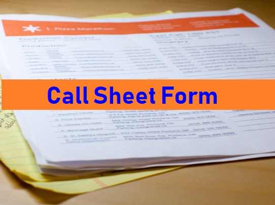 callsheetform | Free Sheet Templates