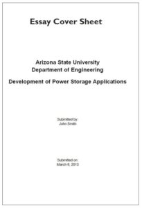 Essay Cover Sheet Template | Free Sheet Templates